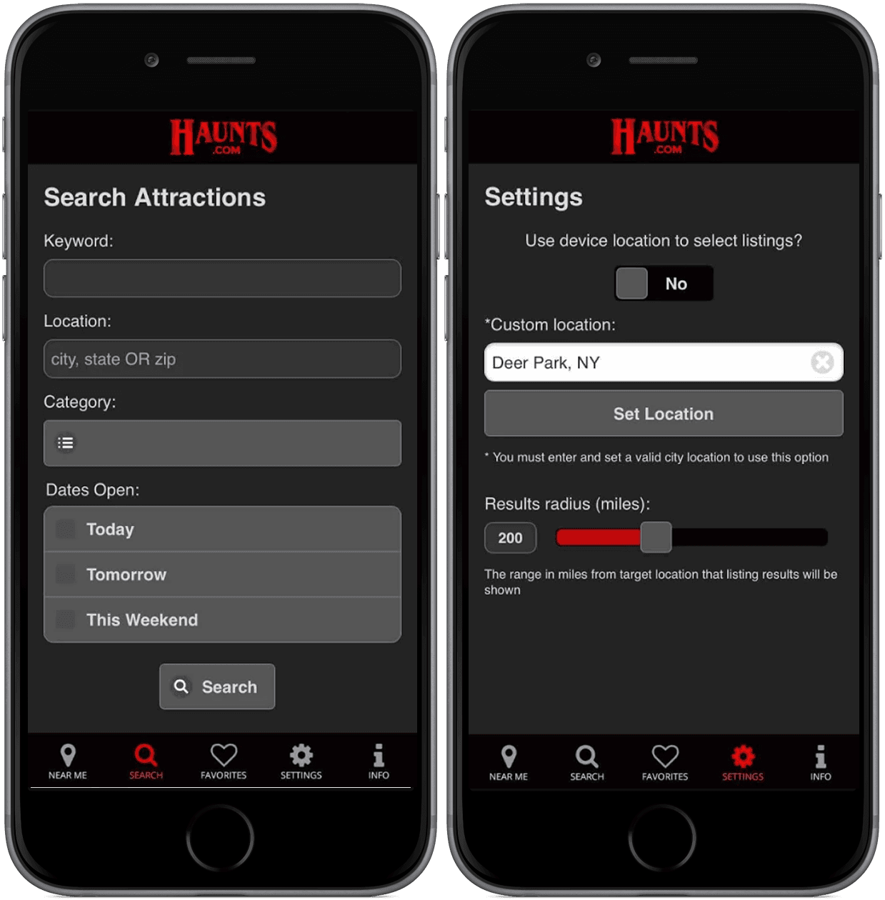 Haunts.com Phone App - HauntedTrails.com